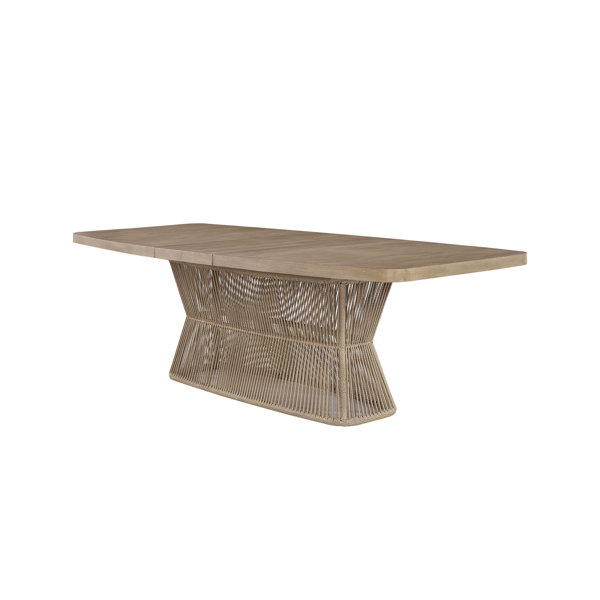 Hokku Designs Estela 98" Rope Pedestal Dining Table, Toffee | Wayfair